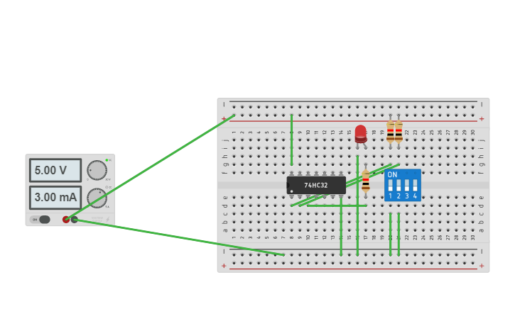 Circuit design OR | Tinkercad