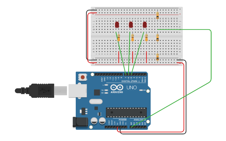Circuit design P7 ADC Voltage | Tinkercad