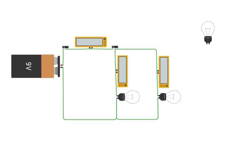 Circuit design Circuit en parallèle avec 2 ampoules - Tinkercad