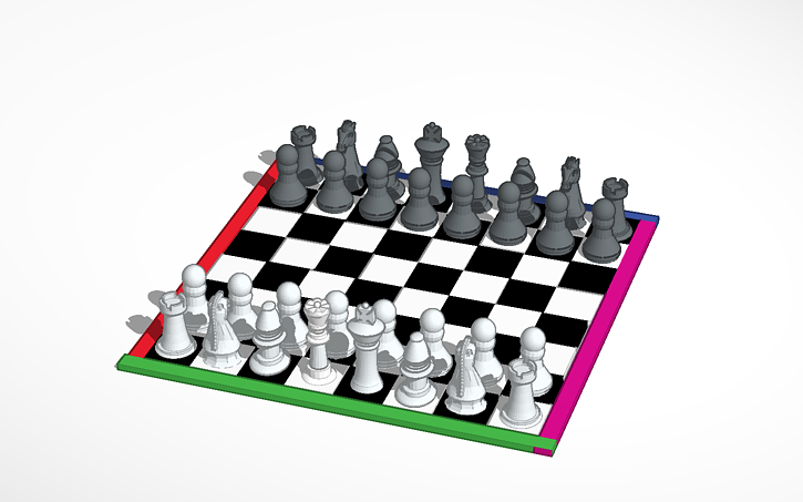 3D design Chess board with pieces | Tinkercad