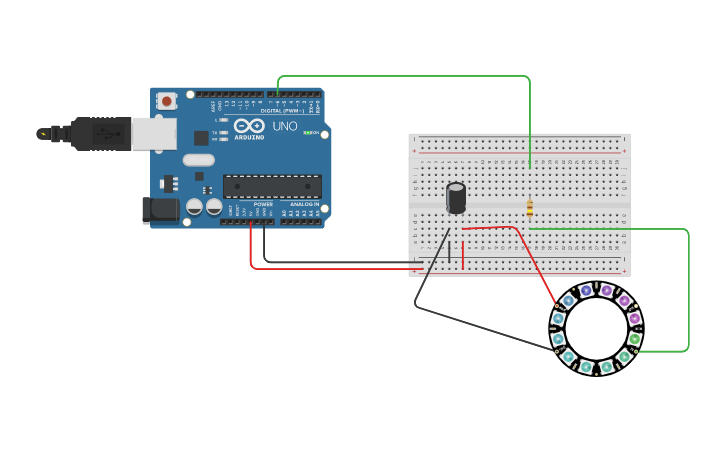 Circuit design Neopixel | Tinkercad