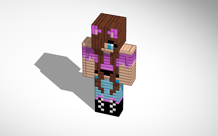3D design shrunken Minecraft Girl - Tinkercad