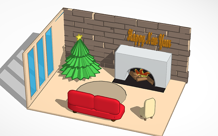 3D design New Year | Tinkercad