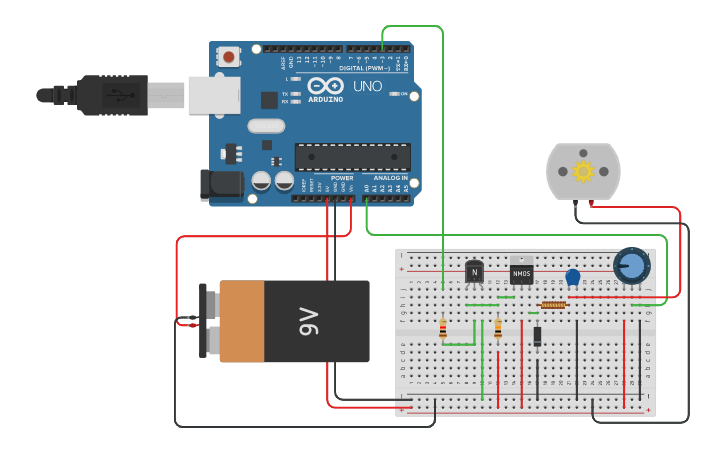 Circuit design Buck Converter - Tinkercad