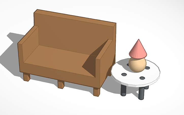 3D design very small furniture set | Tinkercad