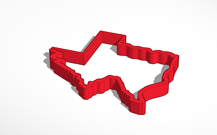 3D design Texas cookie cutter - Tinkercad
