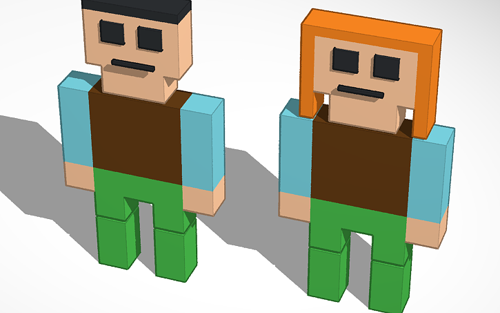 3D design ALEX&STEVE(MINECRAFT) | Tinkercad