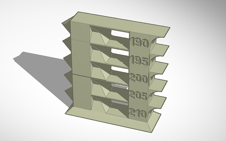 3D design PLA Temp Tower 210-190 - Tinkercad