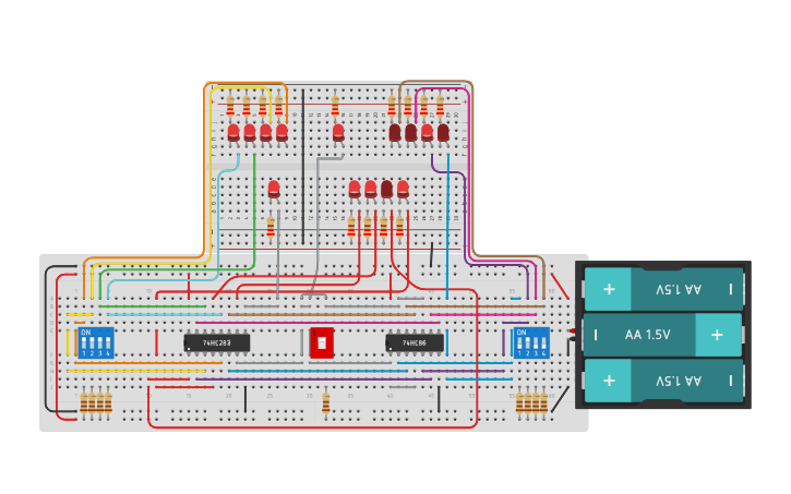 Circuit Design 4 Bit Adder Subtractor 2 Tinkercad