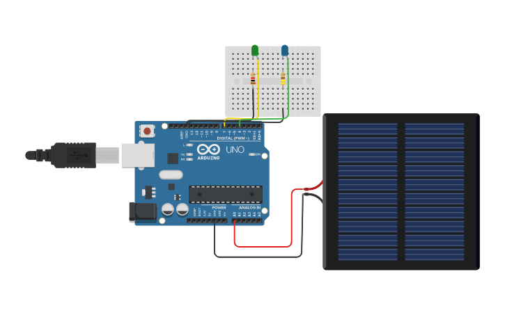 Circuit design SOLAR SYSTEM - Tinkercad