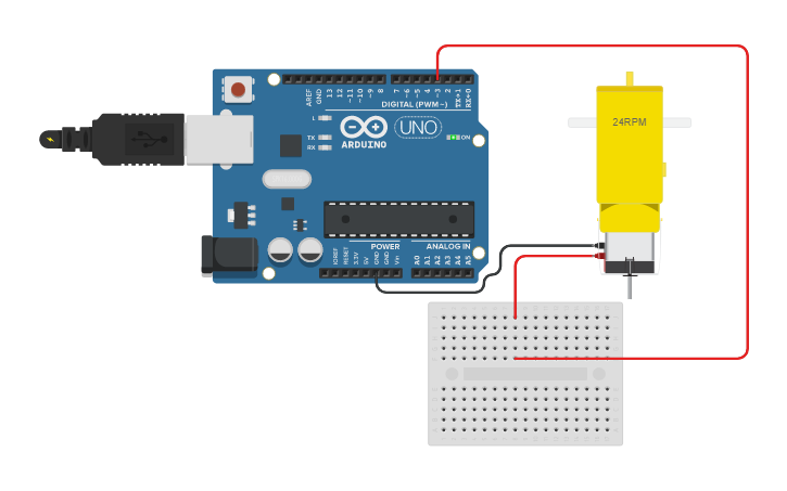 Circuit design Control Gear Motor - Tinkercad