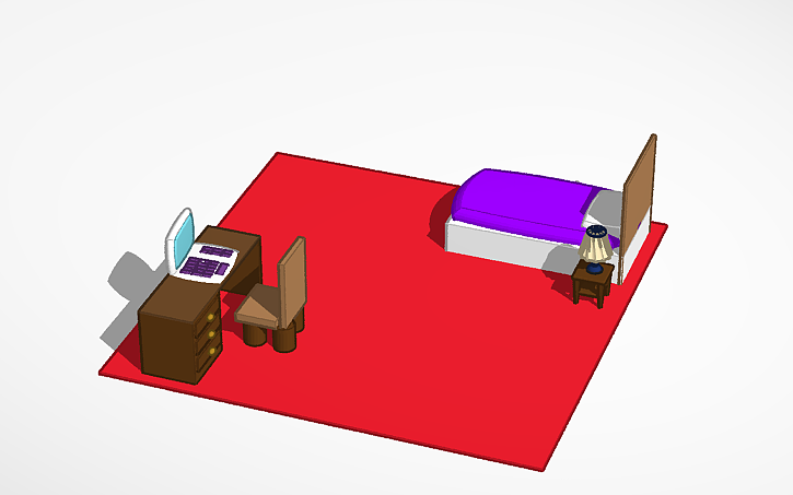 3D design Bedroom set - Tinkercad