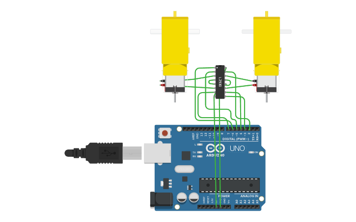 Circuit design pengendalian motor dc dengan arduino dan l293d - Tinkercad