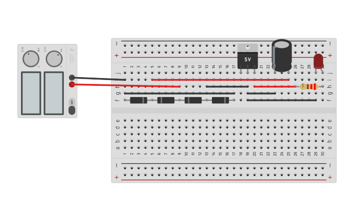Circuit design power supply - Tinkercad