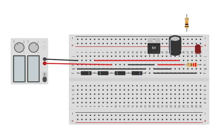 Circuit design power supply - Tinkercad