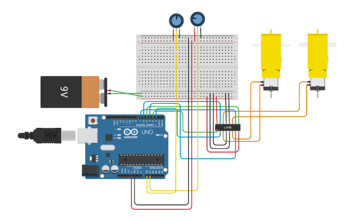 Circuit design H-bridge - Tinkercad