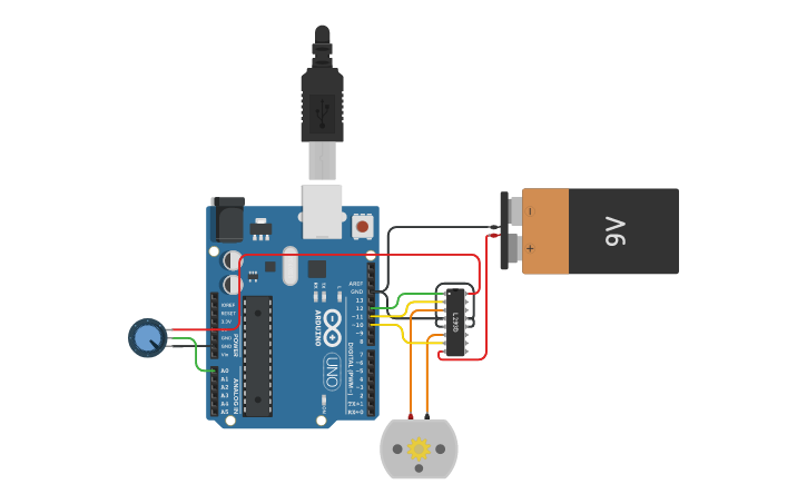 Circuit design DC_motor_speed_control - Tinkercad