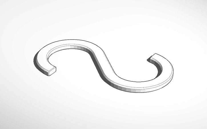 3D design s-hook - Tinkercad