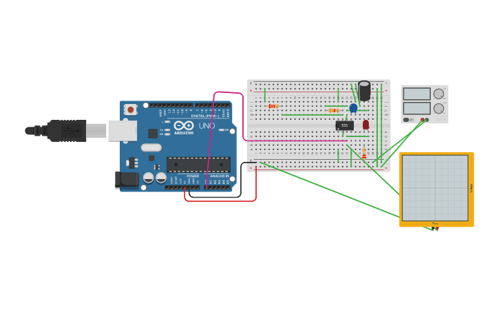 Circuit design LM555 - Tinkercad