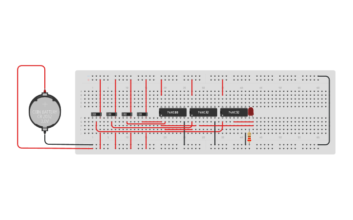 Circuit design Circuito con compuertas lógicas - Tinkercad
