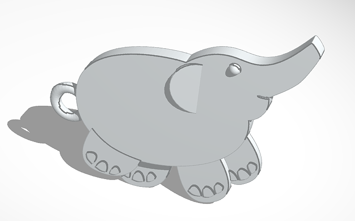 3D design baby elephant keychain | Tinkercad
