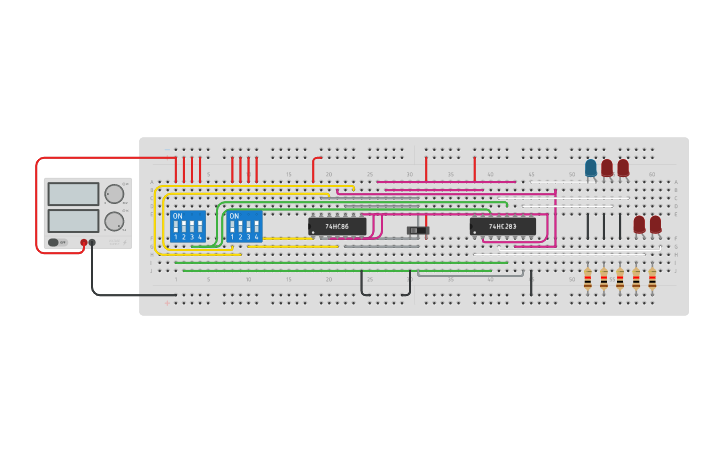 Circuit Design 4 Bit Binary Adder Or Subtractor Tinkercad