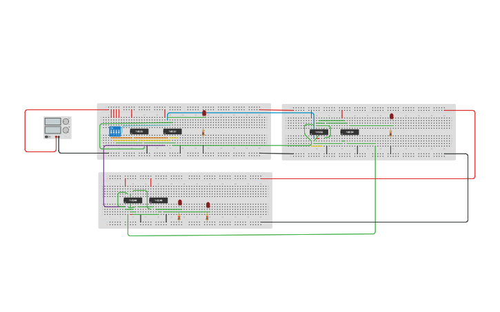 Circuit design multiply two bit binary numbers - Tinkercad