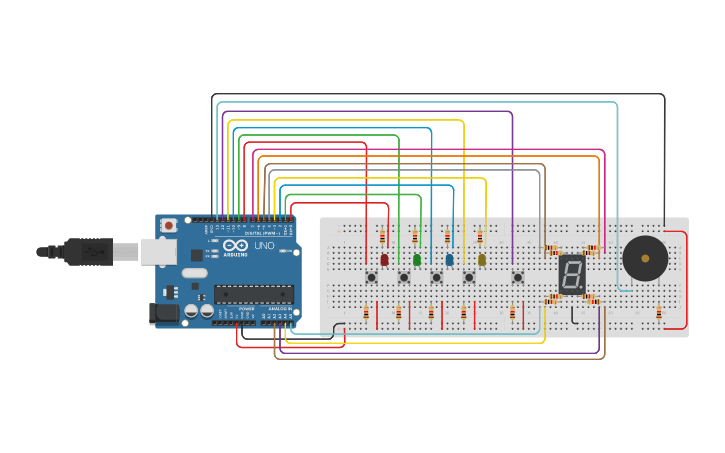 Circuit design SIMON - Tinkercad
