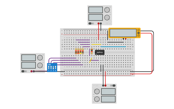 Circuit design Conversor D/A - Tinkercad