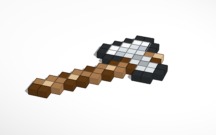 3D design minecraft axe - Tinkercad