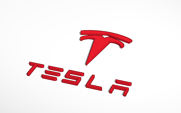 3D design Tesla logo - Tinkercad