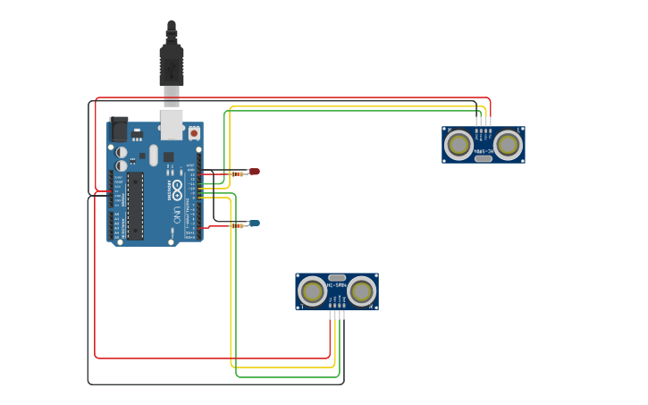 Circuit design Smart Car Parking System - Tinkercad