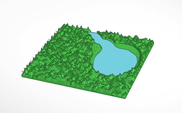 3D design forest lake - Tinkercad