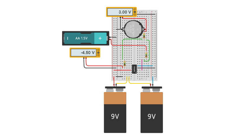 Circuit design Inverting Summing Amplifier - Tinkercad