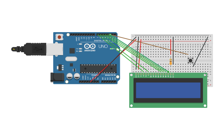 Circuit design LCD Game - Tinkercad