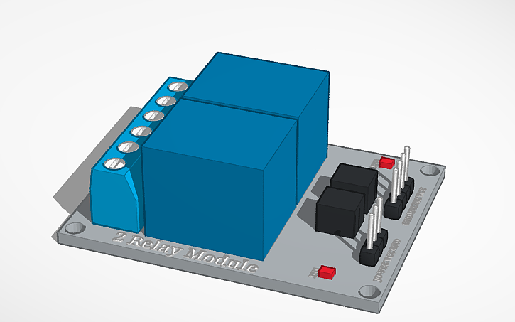 3D design Modulo Relay 2 canales - Tinkercad