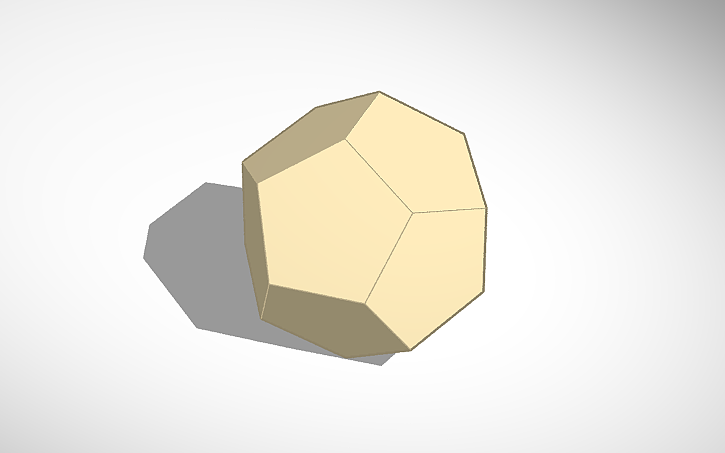 3D design Copy of 12 sided dice; dodecahedron - Tinkercad