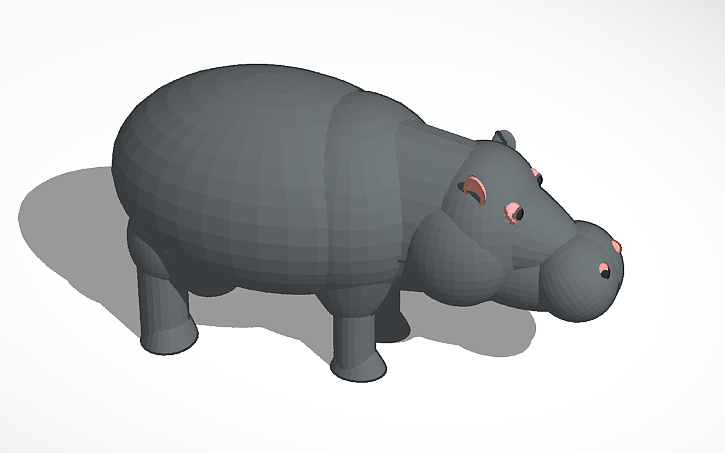 3D design Hippopotamus - Tinkercad