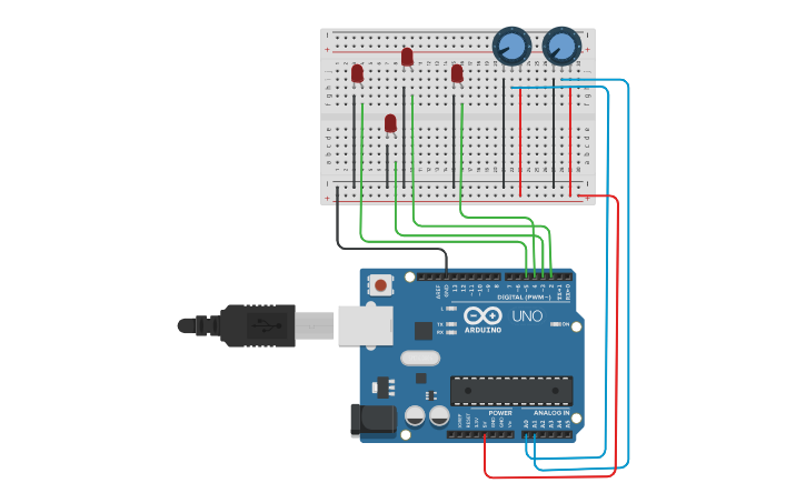 Circuit design Program using joystick with arduino - Tinkercad