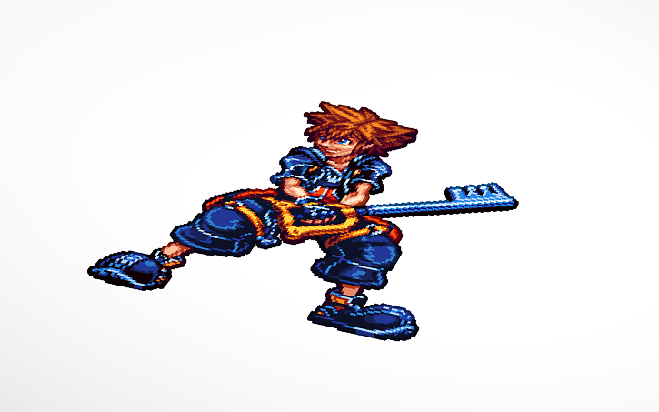 3D design Sora - Kingdom Hearts - Pixel Art - Tinkercad