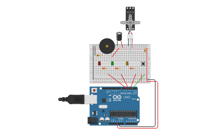 Circuit design Project:12-Knock lock - Tinkercad