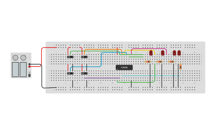 Circuit design Gray to binary converter | Tinkercad Circuit design Gray to binary converter | Tinkercad