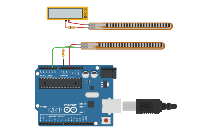 Circuit design FlexSensor_V1 - Tinkercad