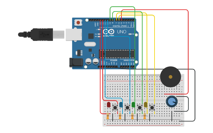 Circuit design Simon Says - Tinkercad