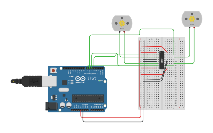 Circuit design mini project RC car | Tinkercad