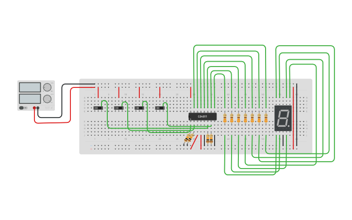 Circuit design 7Segment - Tinkercad