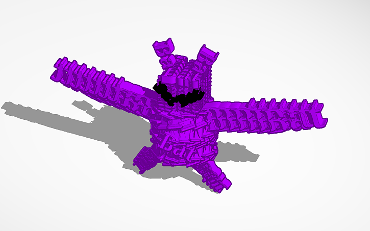 3D design Bat Of Bats- Text Bat - Tinkercad