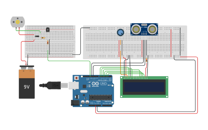 Circuit design Controle de Nível controlado por arduino - Tinkercad
