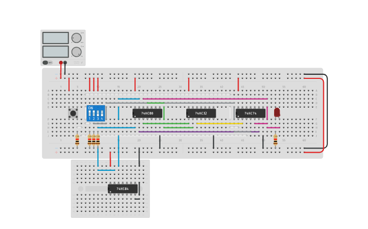 Circuit design D fipfop | Tinkercad