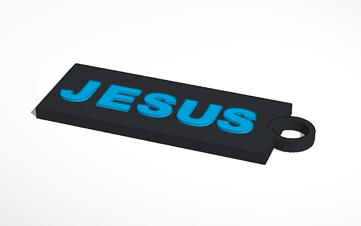 3D design jesus key chain - Tinkercad